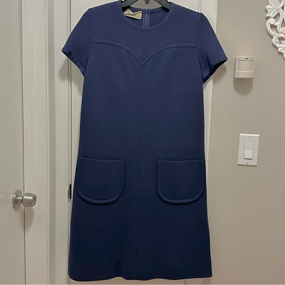 Kimberly | Dresses | Vintage Kimberly 0 Wool Navy Blue Shift Dress ...